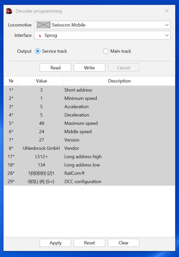 Sprog programming in iTrain - dcctrainautomation.co.uk